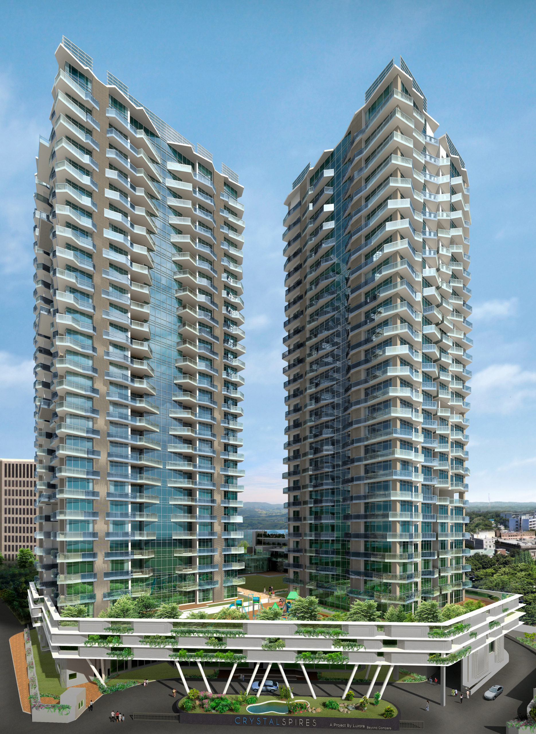 Crystal Spires Thane, India Glass Curtain Project Thane, India - Lerch ...
